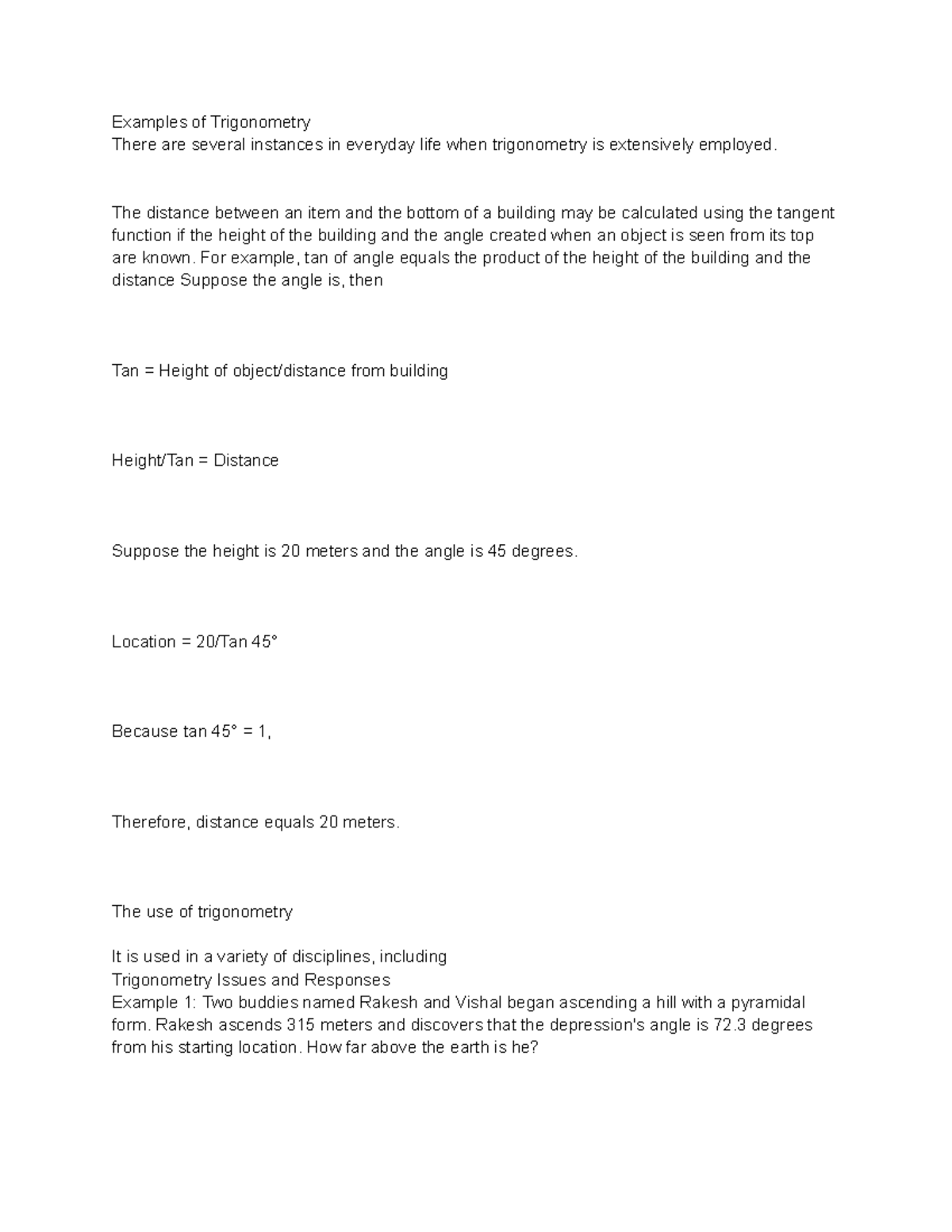 Triology - Trigonometry Formulas - Examples of TrigonometryThere are ...