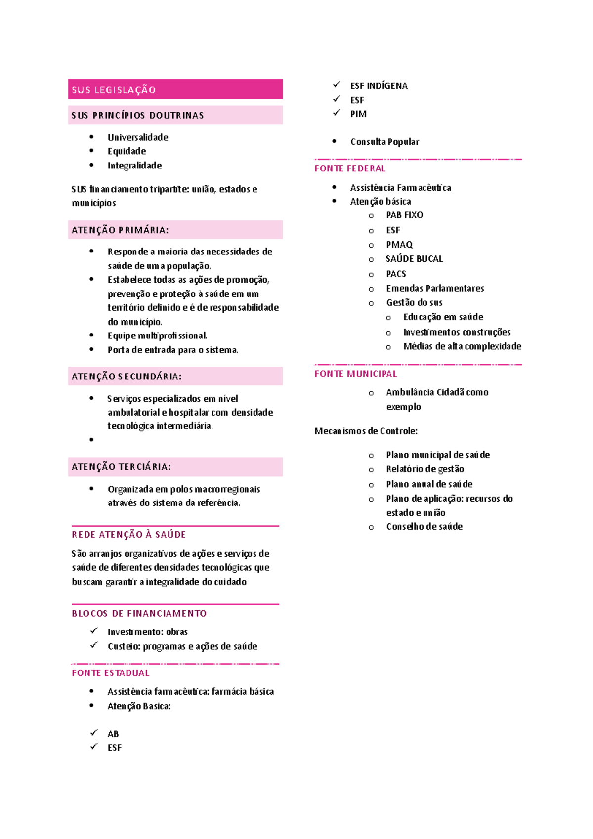 Sus legislação - sus - SUS SUS DOUTRINAS Universalidade Equidade ...