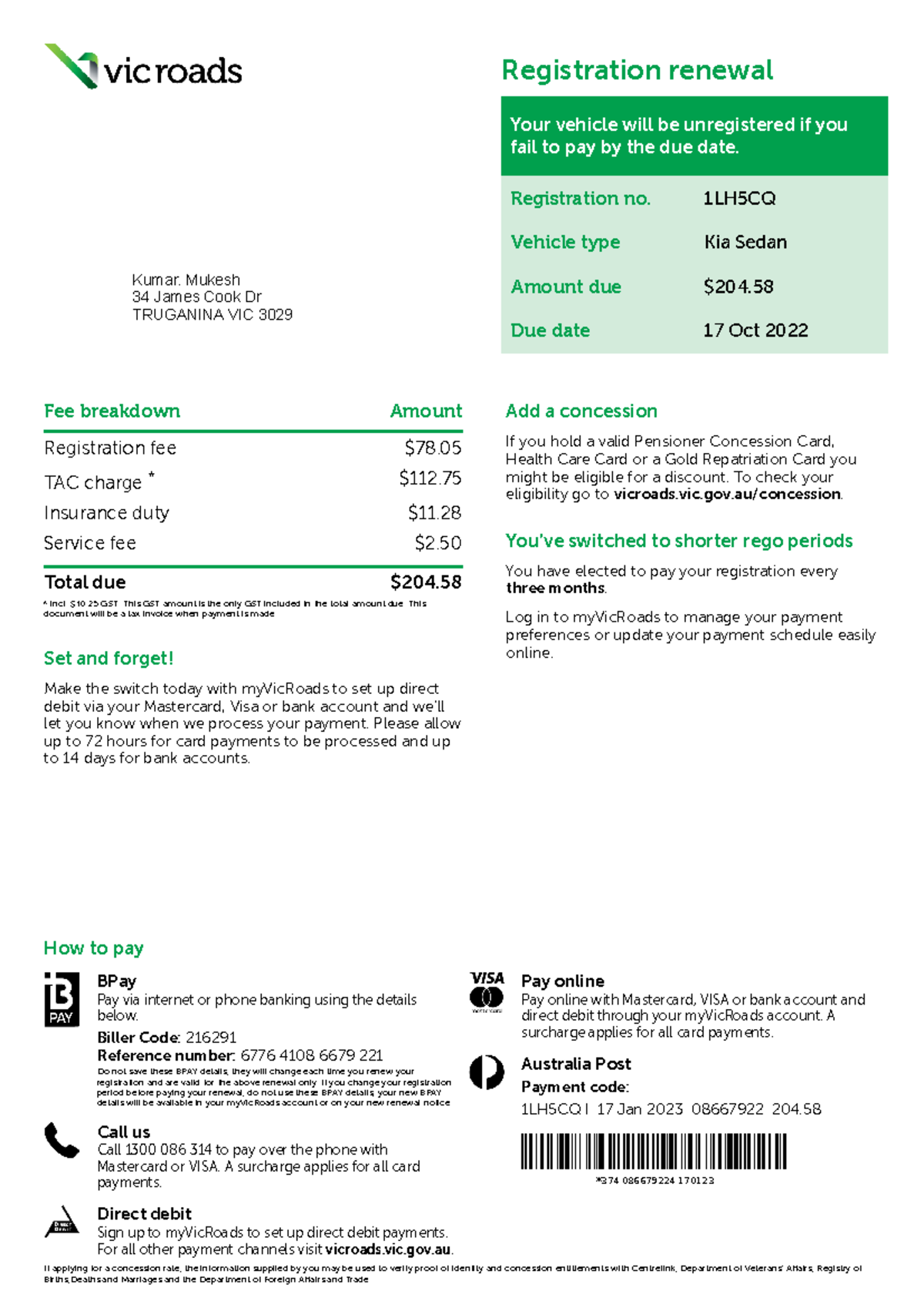 Renew 2 20220904 005939 825429 118611 - Fee breakdown Amount ...