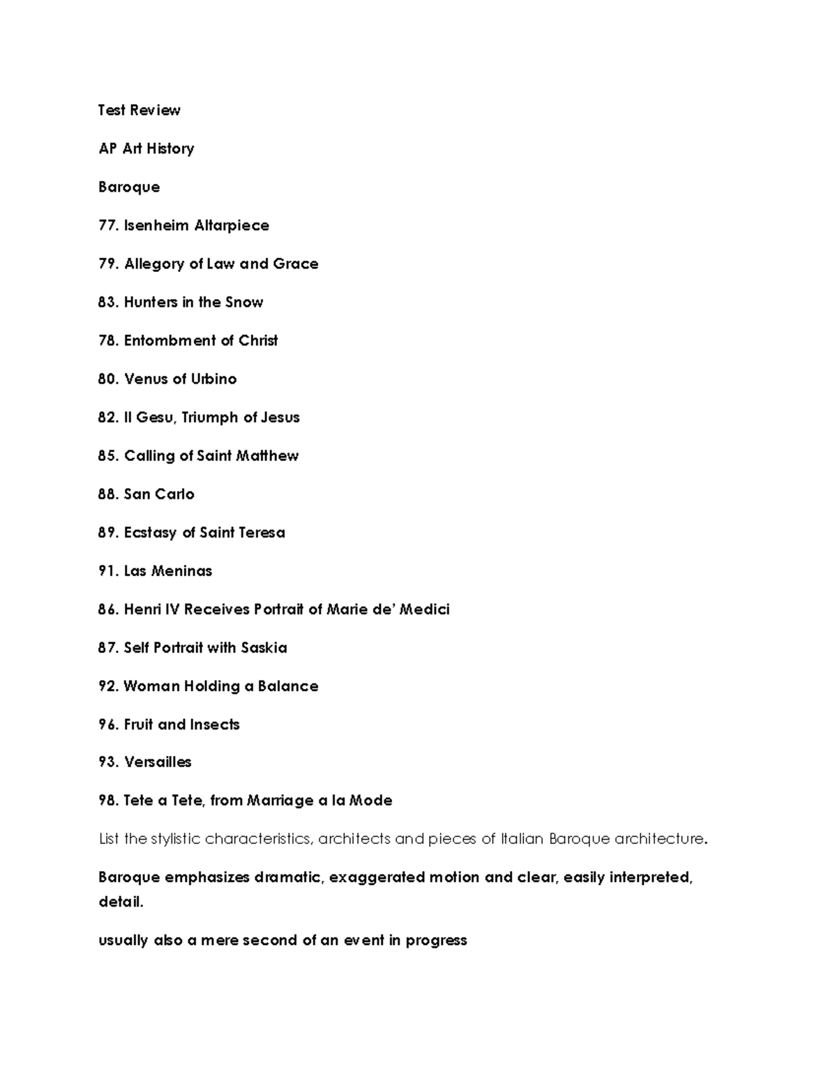 Test Review Isenheim to Hogarth 2024 - Test Review AP Art History ...