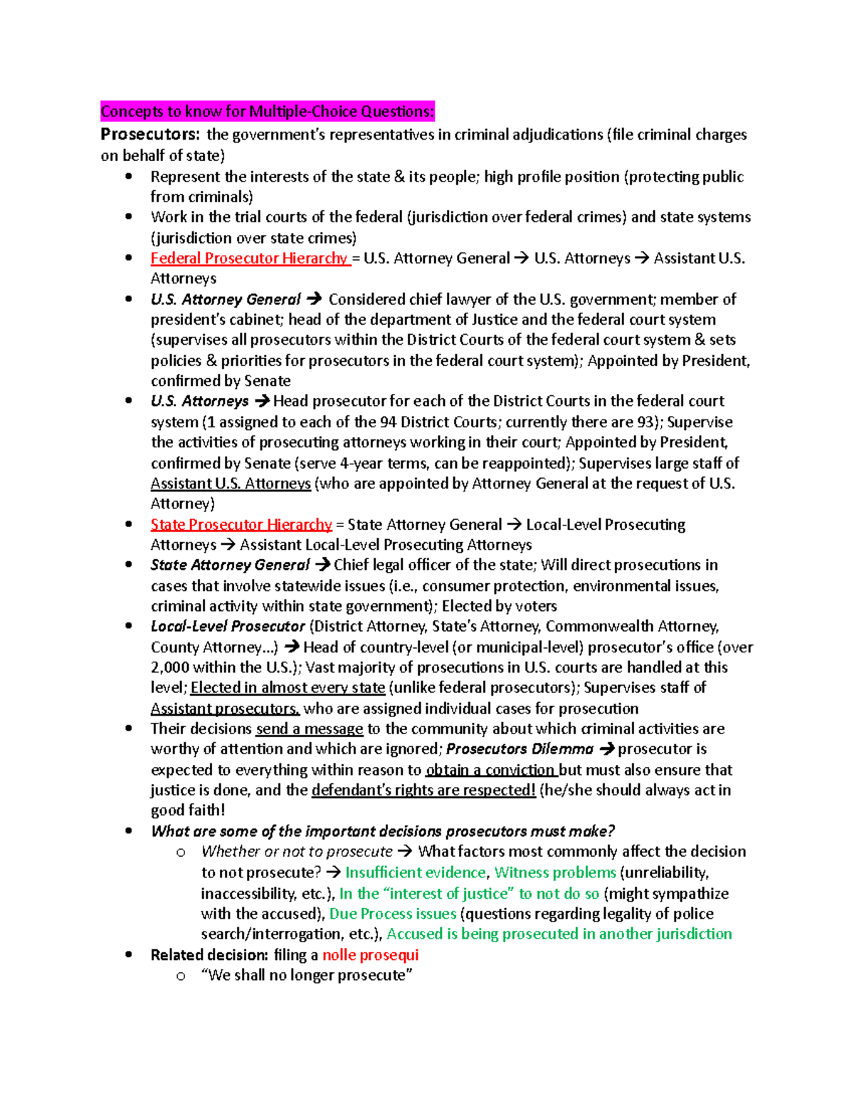 Final Exam Study Guide CRMJ 254 - Concepts to know for Multiple-Choice ...