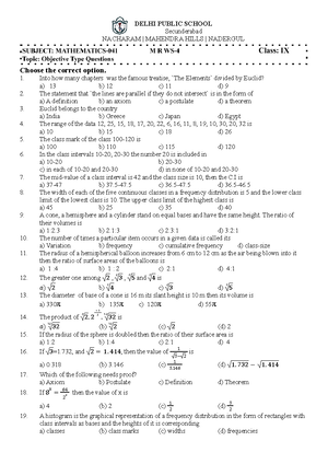 math class 9 question papers - DELHI PUBLIC SCHOOL Secunderabad ...