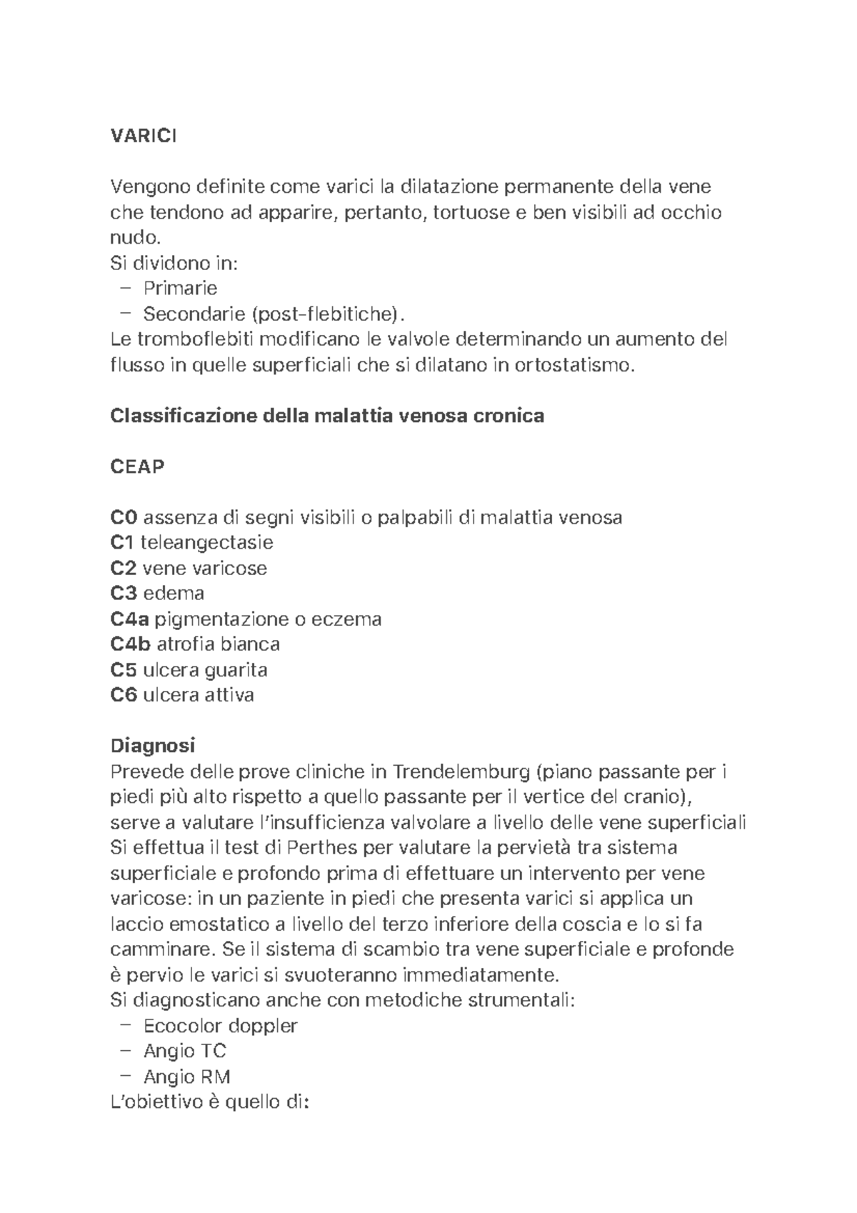 Varici - vene varicose, definizione, diagnosi e trattamenti ...