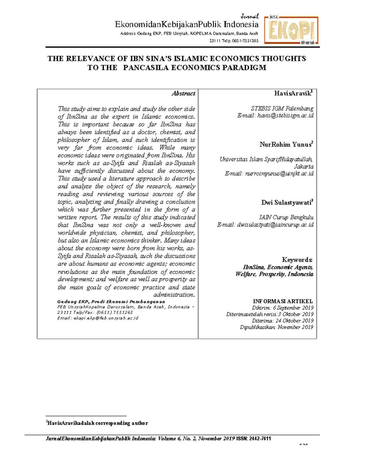 Summary of course material The Relevance of Ibn Sina s Islamic Econ ...