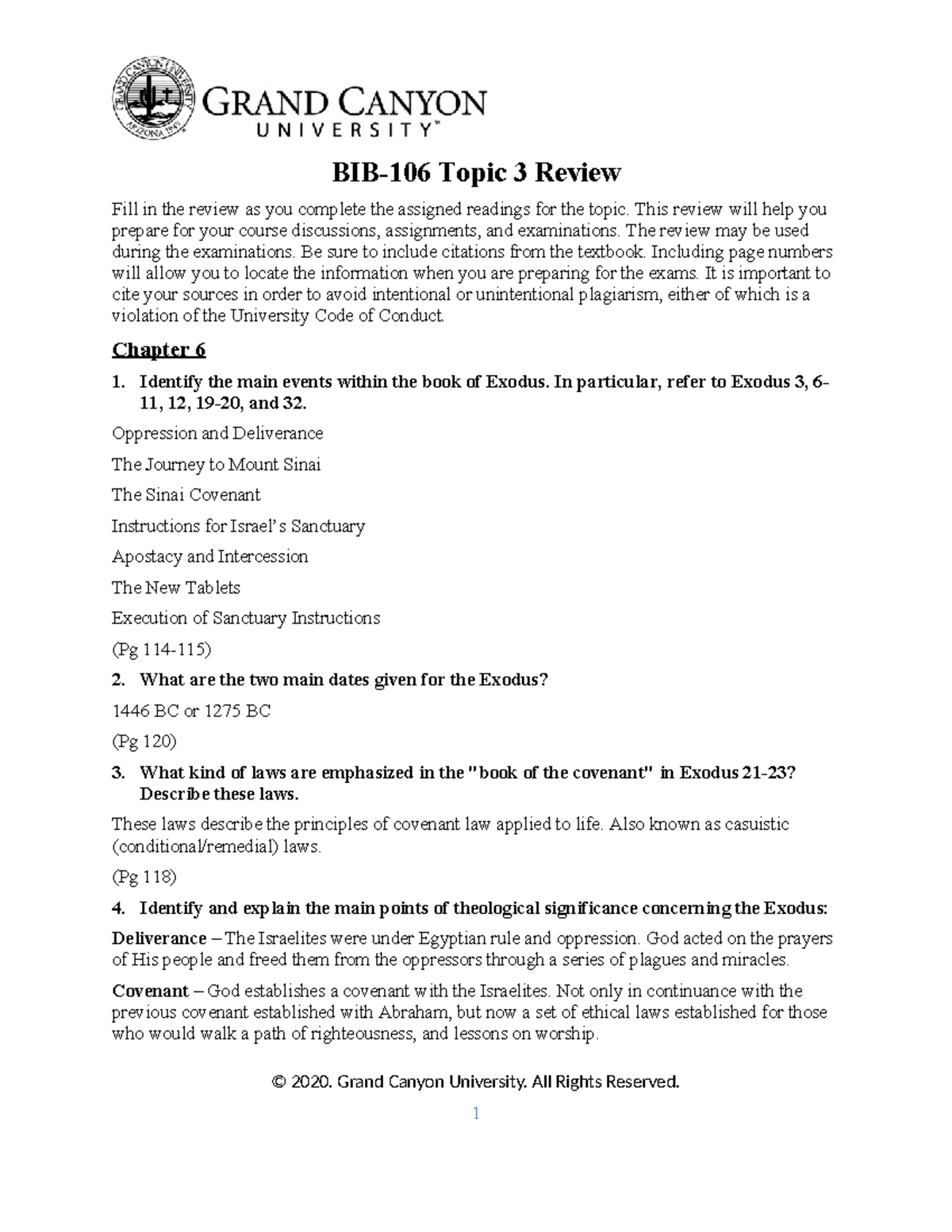 Week/Topic 3 Review - BIB-106 Topic 3 Review Fill in the review as you ...