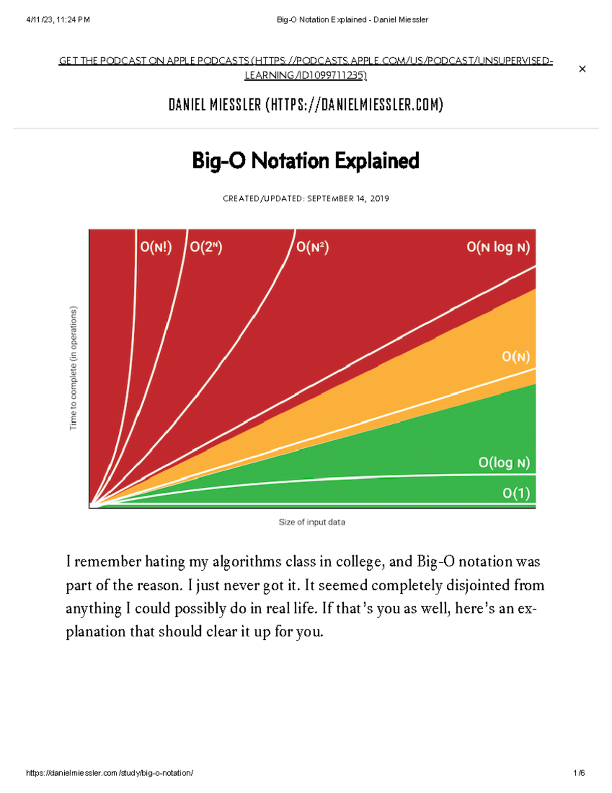 Big-O Notation Explained - Daniel Miessler - GET THE PODCAST ON APPLE ...