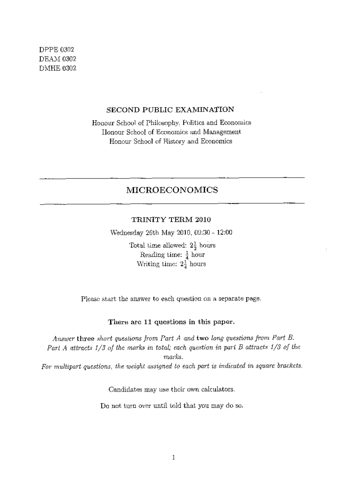 2010 Micro paper - ####### DPPE 0302 ####### DEAM 0302 ####### DMHE ...