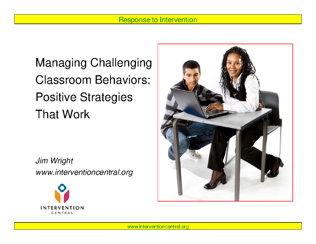 Elwood UFSD TA Training Beh Mgt 7 Nov 2017 PPT - Managing Challenging ...