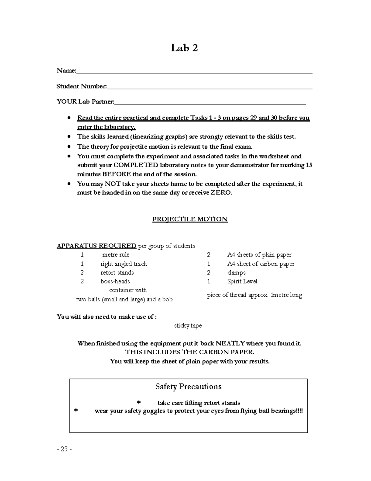 Lab 2 notes from manual - Lab 2 - Studocu