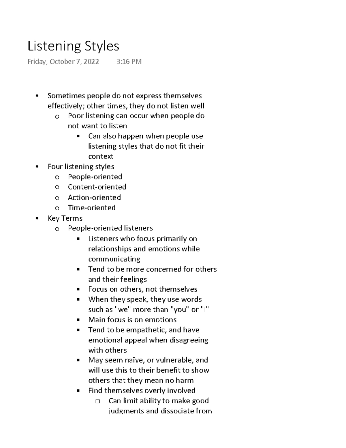 Listening Styles - Unit 3 Intellipath Lesson - " Sometimes people do ...