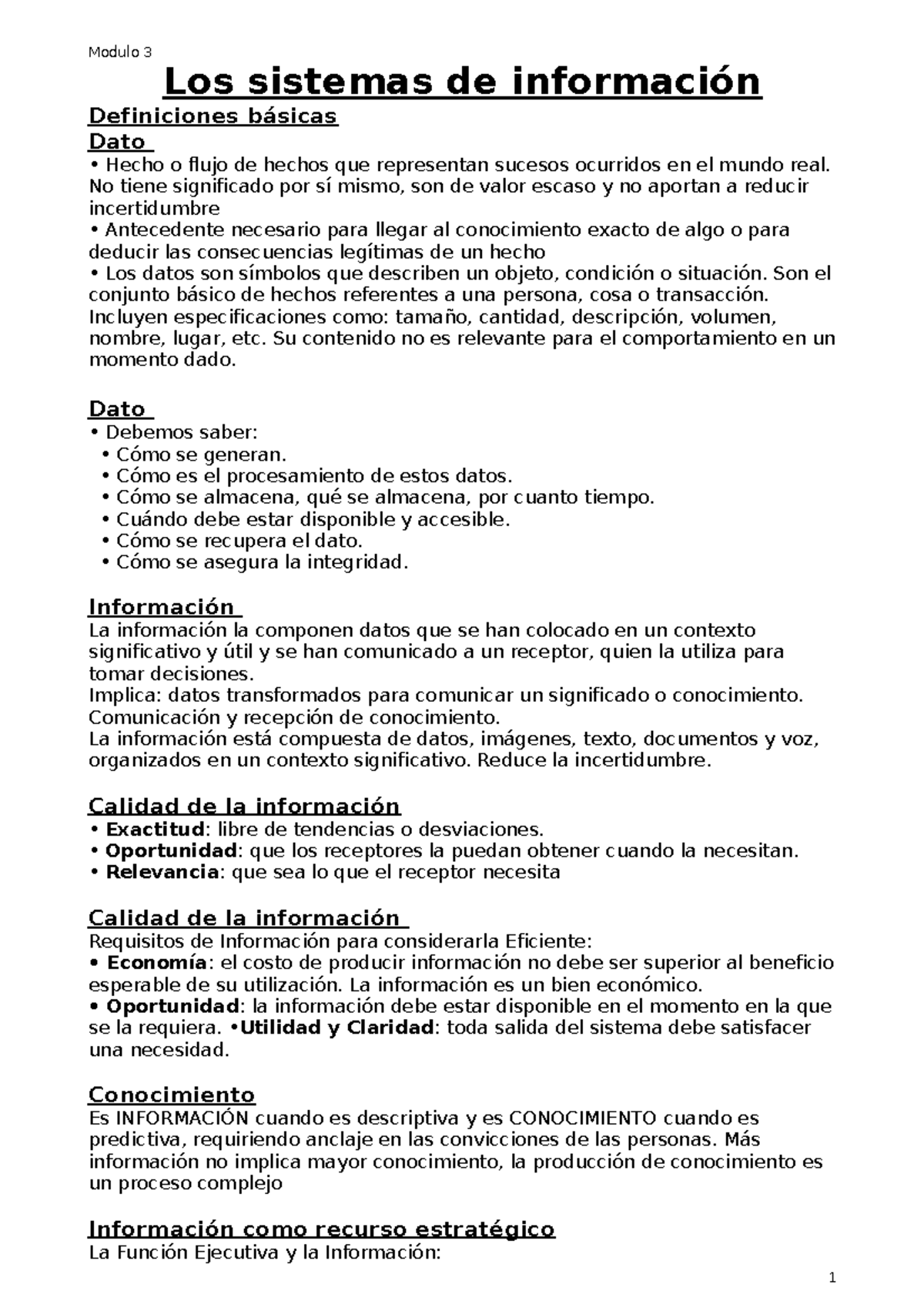 M3 Sistemas - power point de la unidad 3 - Modulo 3 Los sistemas de información Definiciones ...