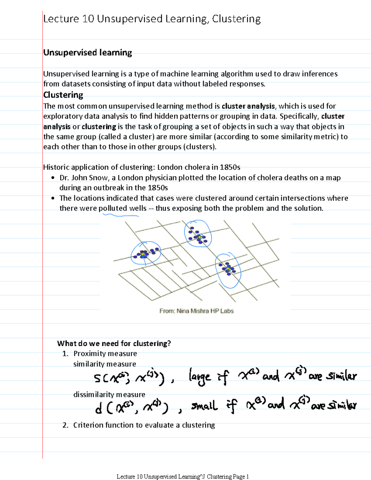 Lecture 10 unsupervised learning, clustering - Unsupervised learning ...