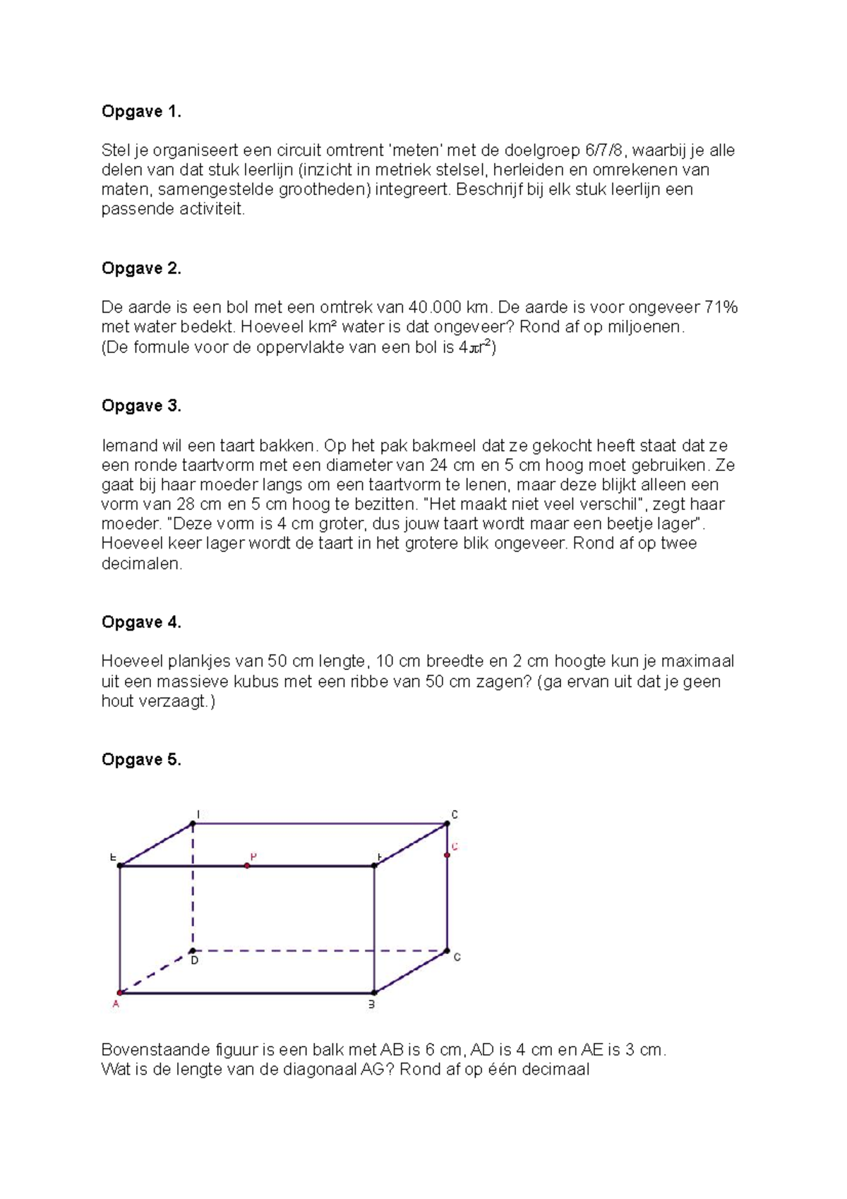 Proeftoets Meten-Meetkunde aangepast - Meten en meetkunde - Hanze ...