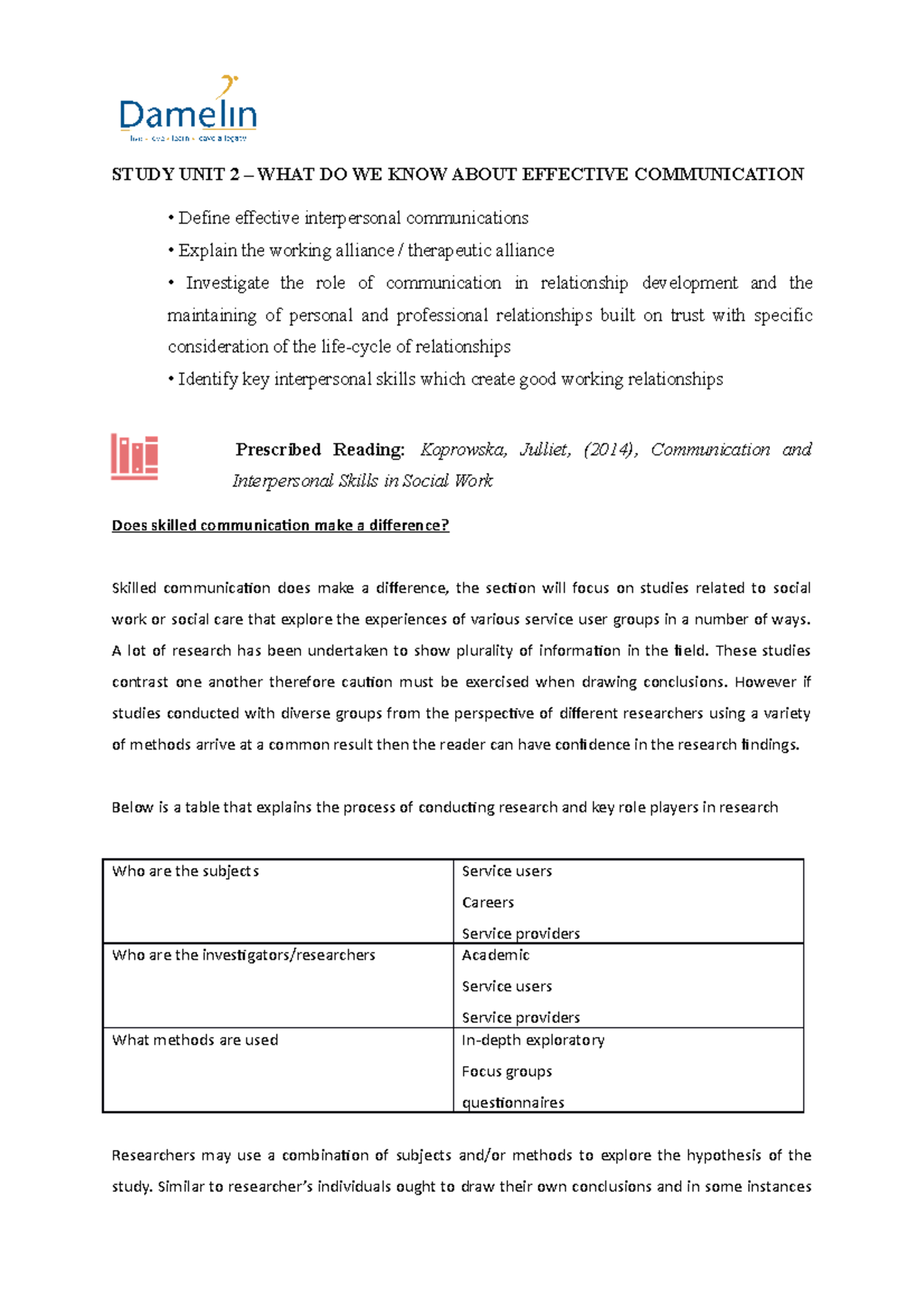 UNIT 2 Effective Communication - STUDY UNIT 2 – WHAT DO WE KNOW ABOUT ...
