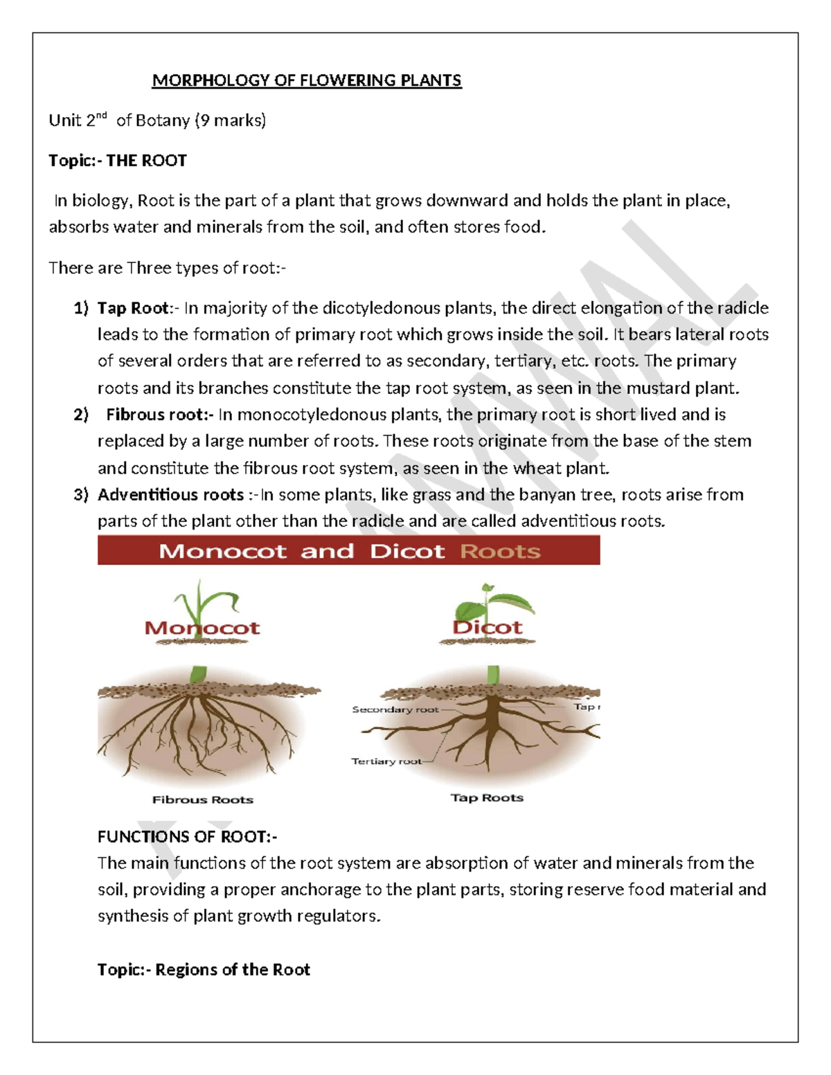 Morphology OF Flowering Plants - MORPHOLOGY OF FLOWERING PLANTS Unit 2 ...