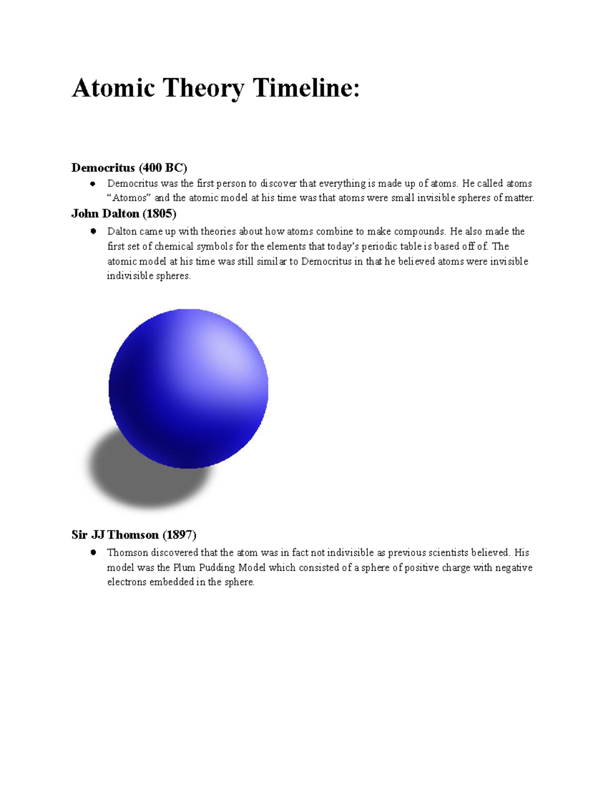 Atomic Theory Timeline Chronological PDF - Atomic Theory Timeline ...