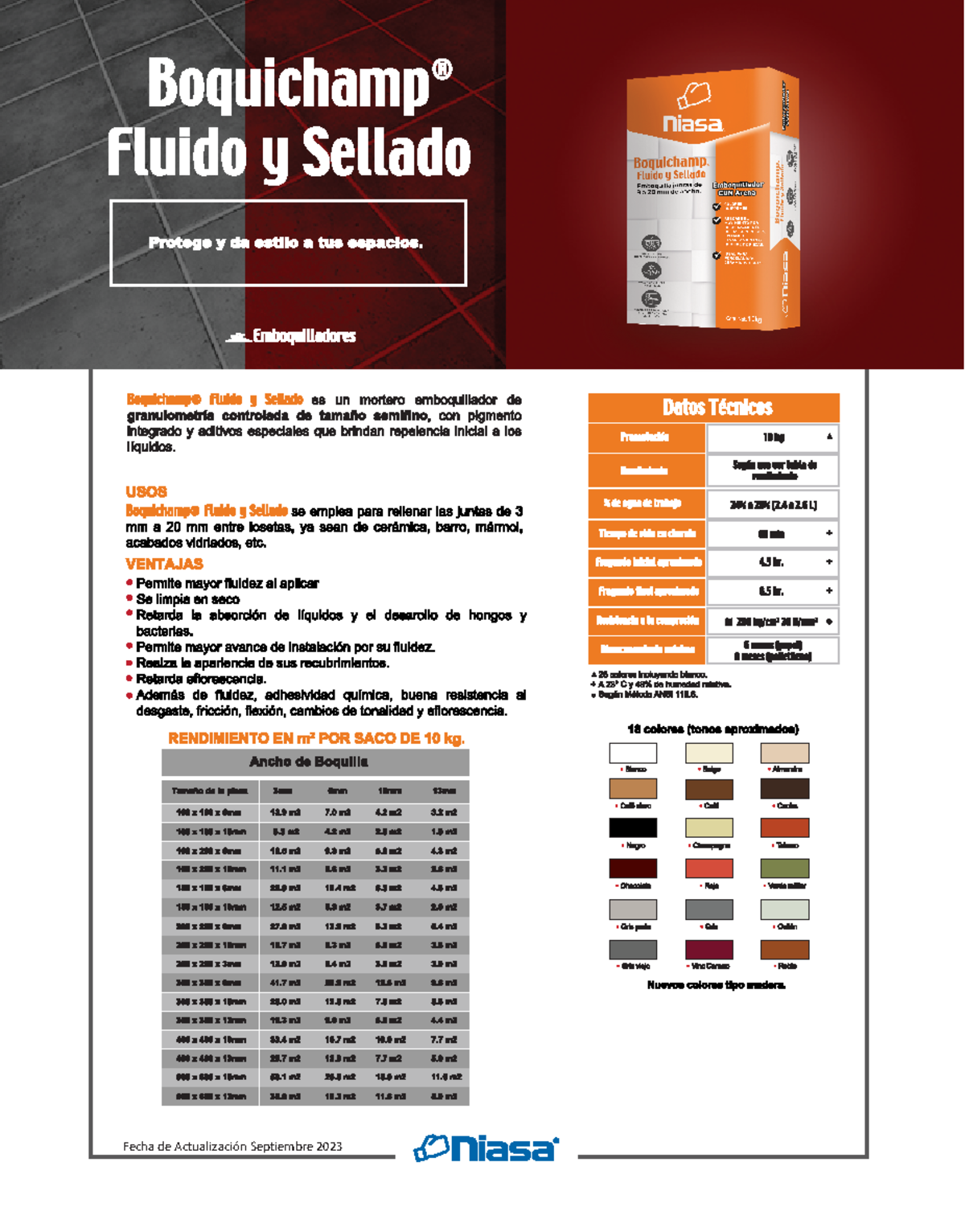 Fichas Boquichamp Fluido - Fecha de Actualización Septiembre GARANTÍA ...