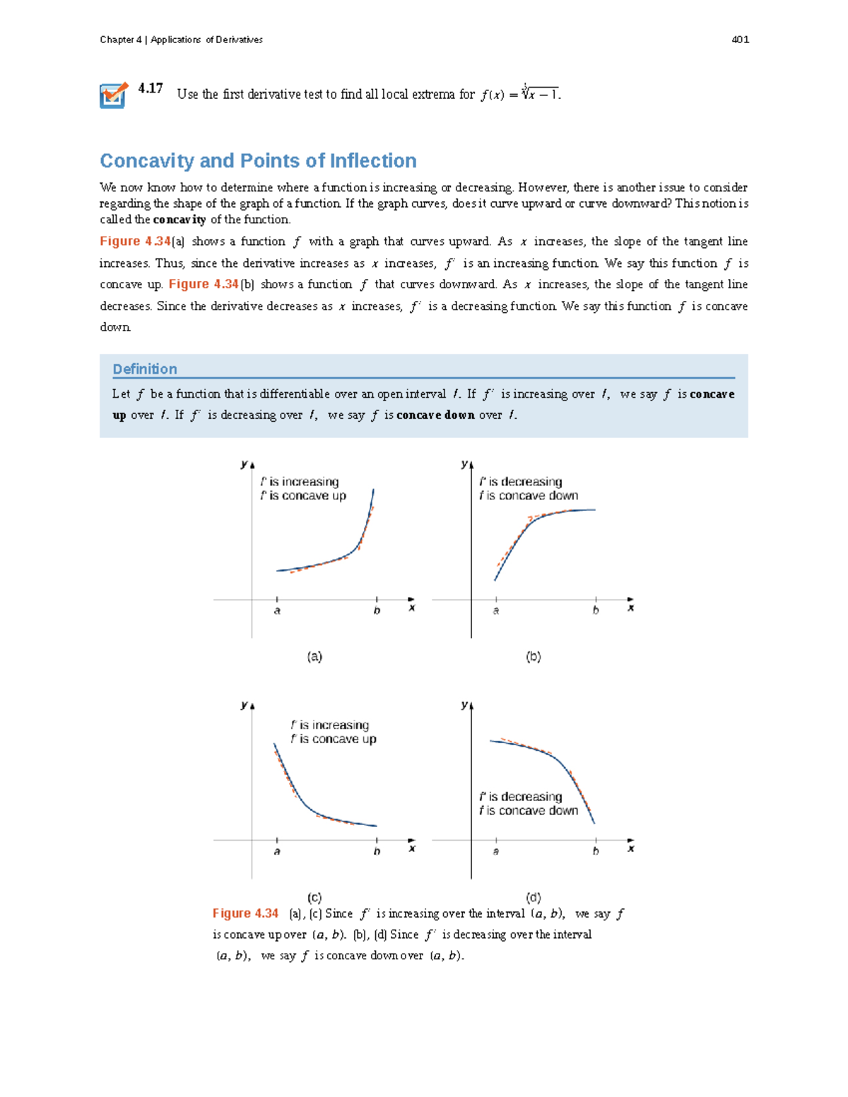 Concavity & inflection point - 4 Use the first derivative test to find ...