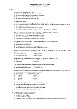 MAS Final Preboard Questionnaire - CPAR CPA REVIEW SCHOOL OF THE PHILIPPINES M a n i l a ...