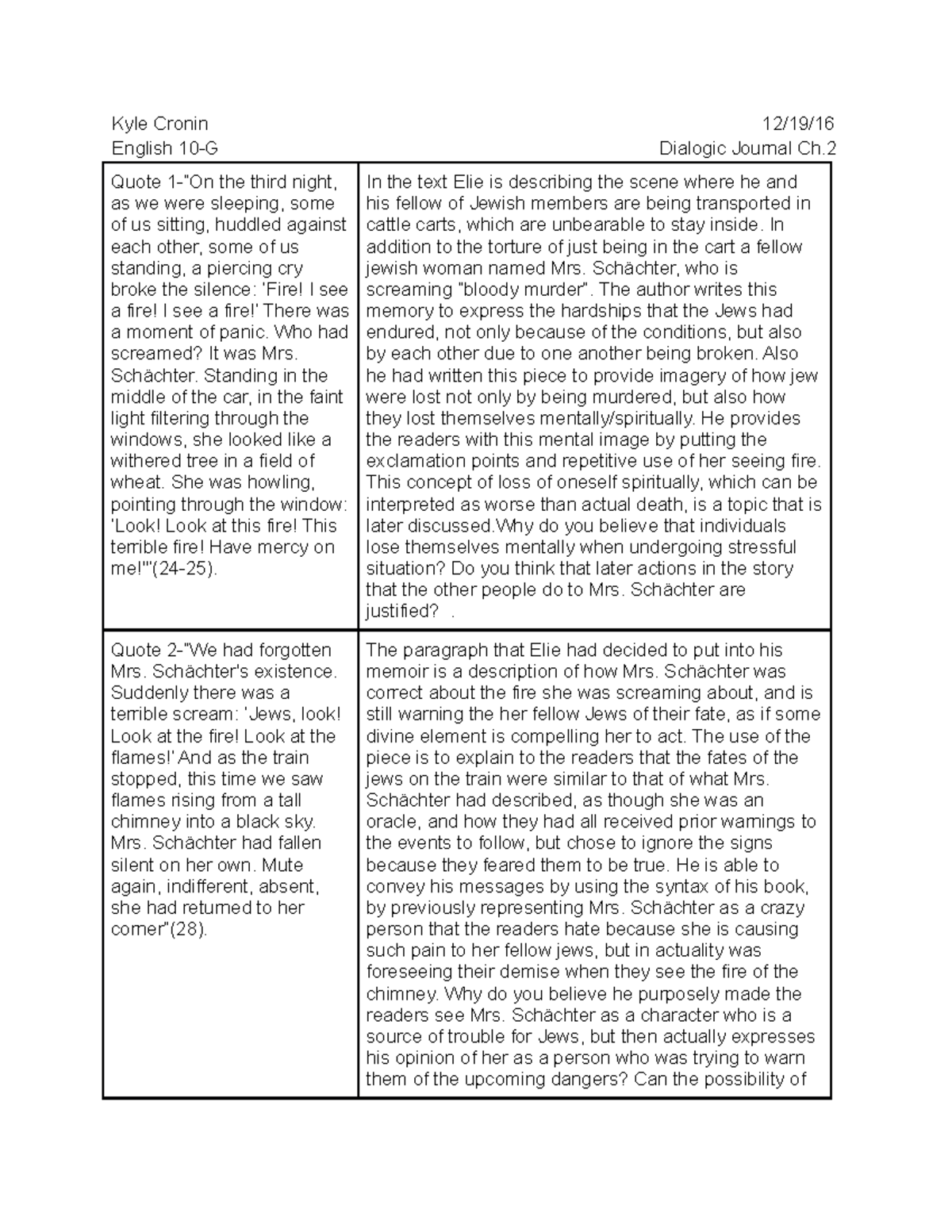 Dialogic Journal 2 - sorry - Kyle Cronin 12/19/ English 10-G Dialogic ...