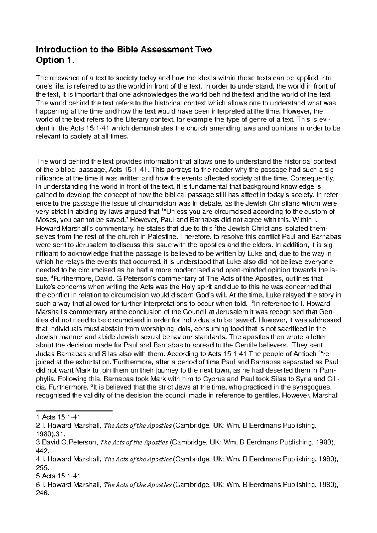 Final copy assessment 2 - Introduction to the Bible Assessment Two ...