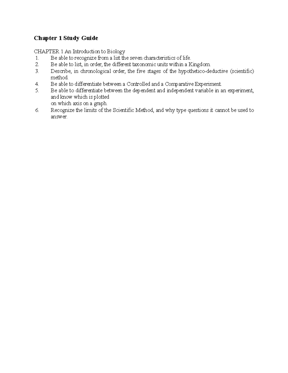 Chapter 1 Study Guide - Chapter 1 Study Guide CHAPTER 1 An Introduction ...