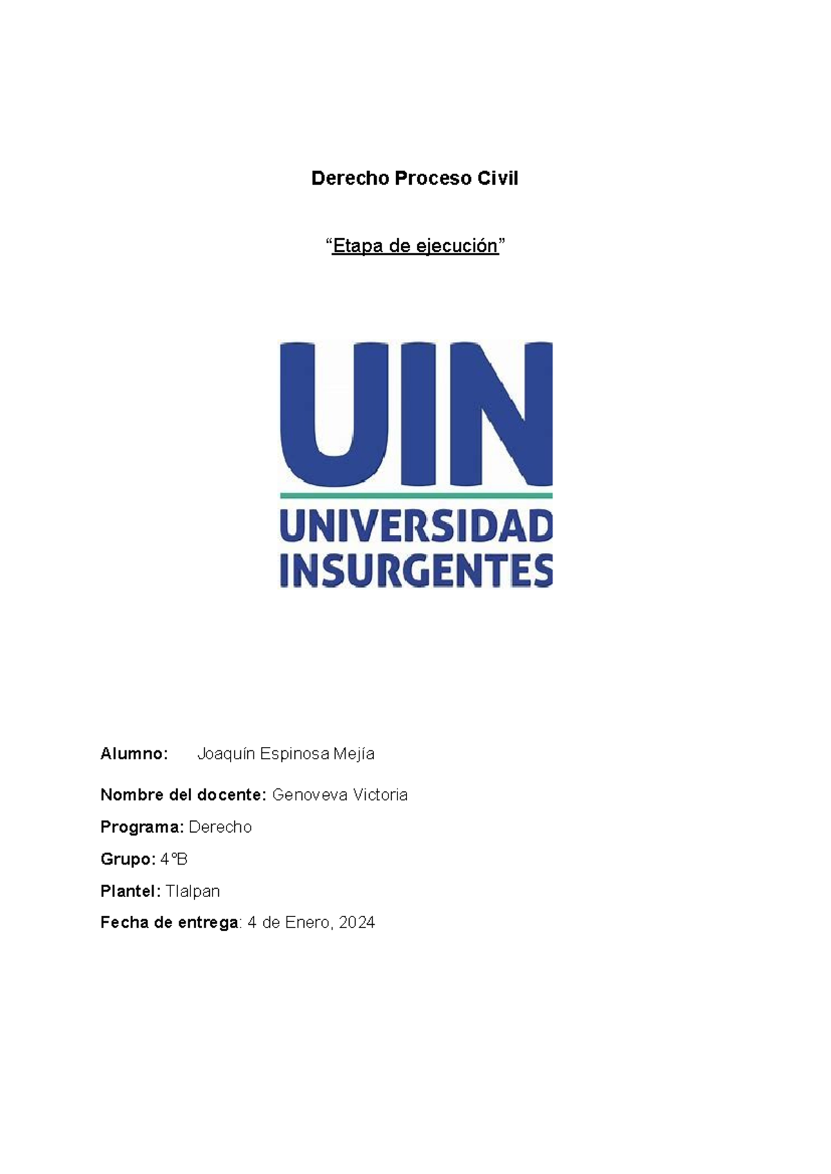 Actividad 15 001094973 JEM - Derecho Proceso Civil “Etapa de ejecución ...