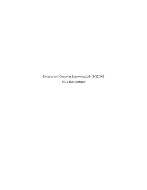 Experiment 9 - Electrical and Computer Engineering Lab: ECE- Frequency Response of RL and RC ...