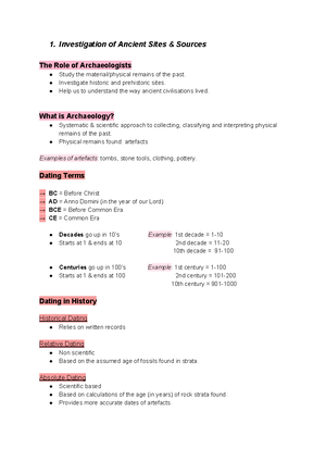 Ancient History Year 11 Full Study Notes - Ancient History The Nature ...
