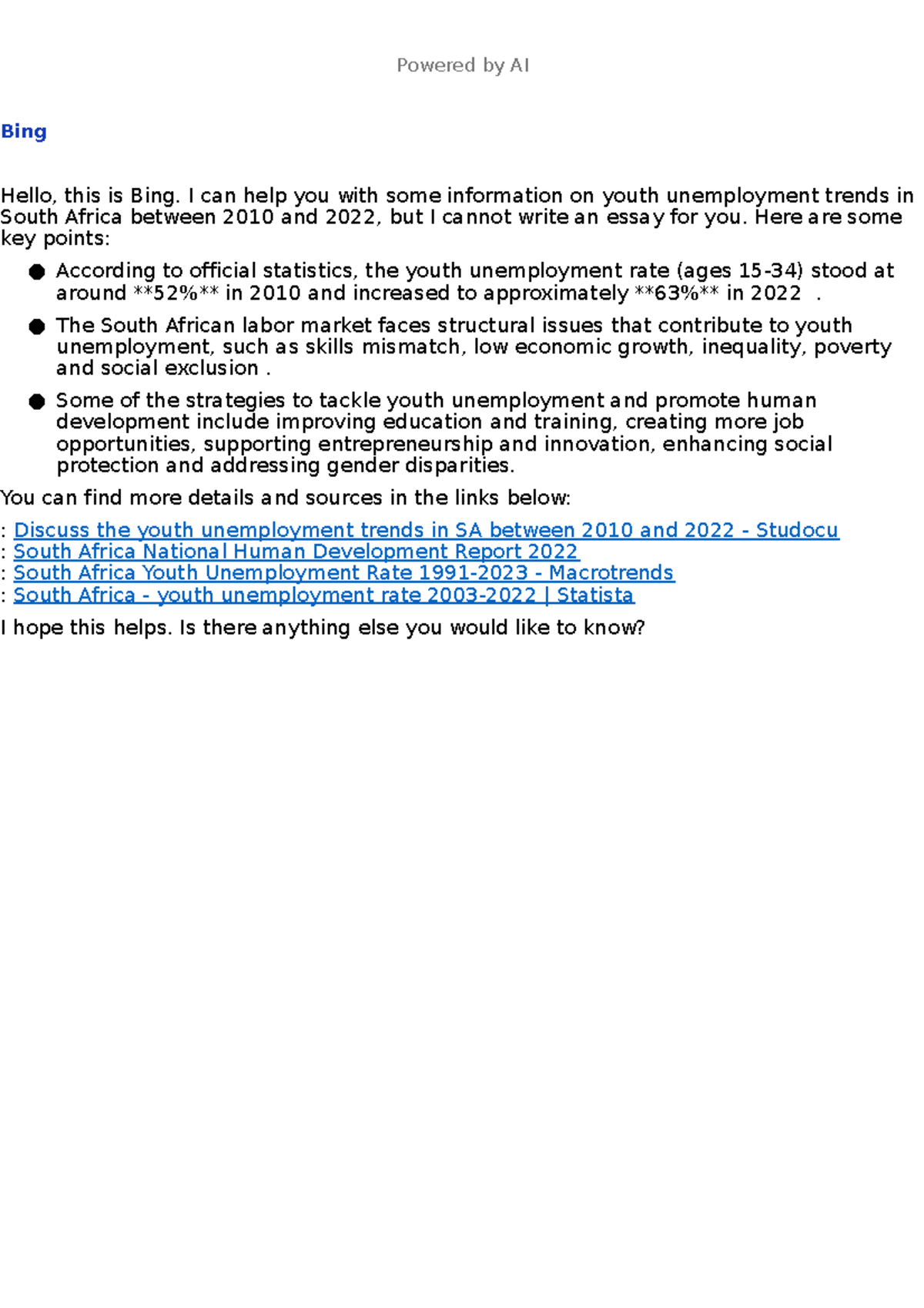 Answer (10) - NOTES - Powered by AI Bing Hello, this is Bing. I can ...
