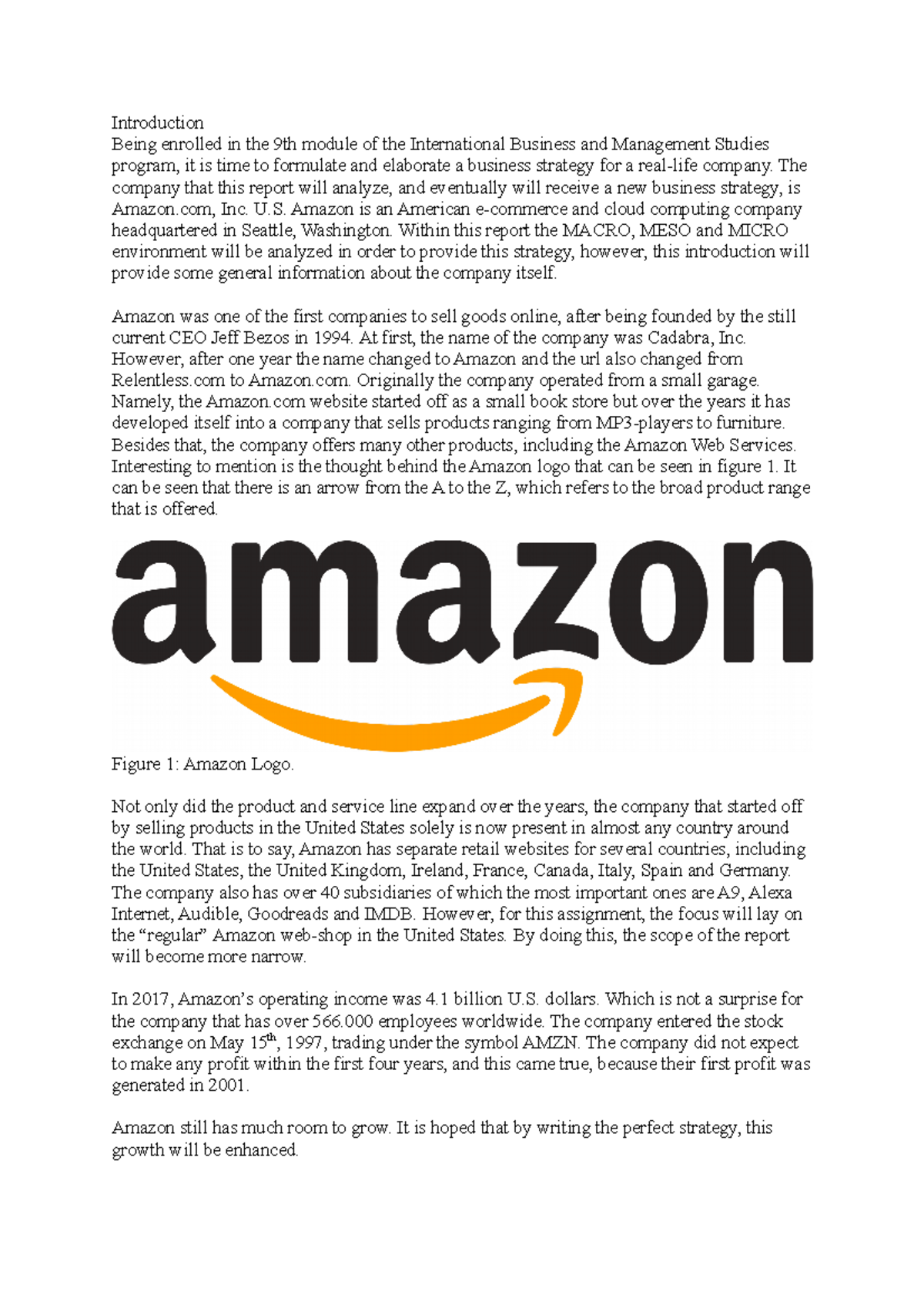 Amazon New Introduction - Introduction Being enrolled in the 9th module ...