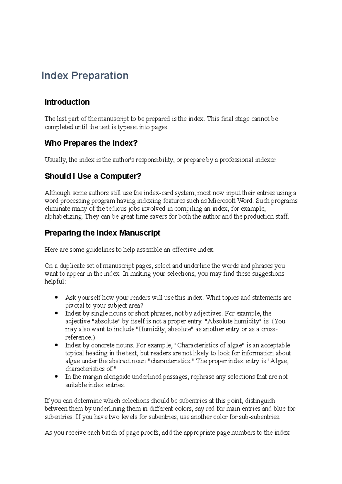 How to prepare Indexing - Index Preparation Introduction The last part ...