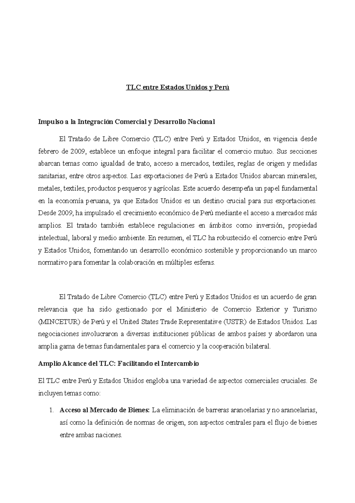 TLC EEUU Y PERU- 2 - TLC EEUU - TLC entre Estados Unidos y Perú Impulso ...