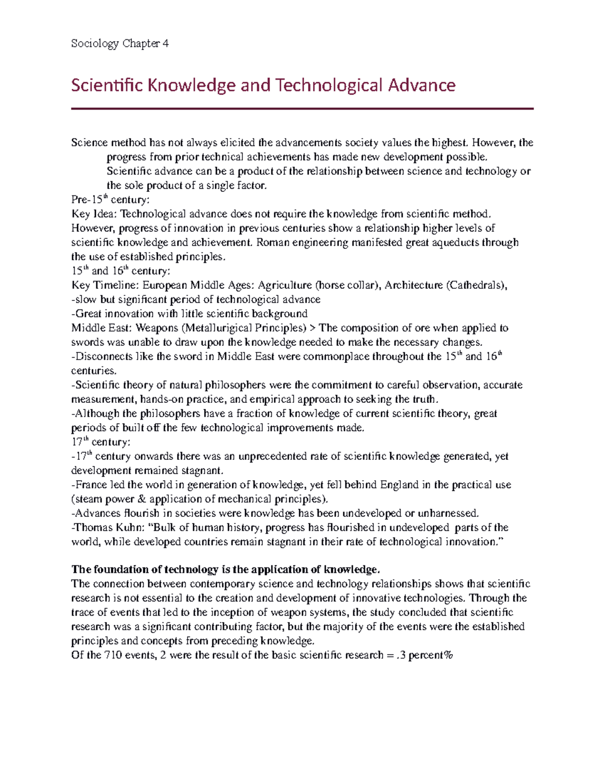 Sociology Chapter 4 - Summary Society and Technological Change ...
