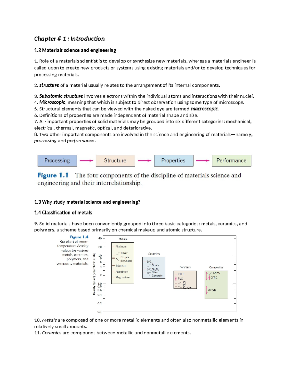 Notes - sdf - Chapter # 1 : Introduction 1 Materials science and ...