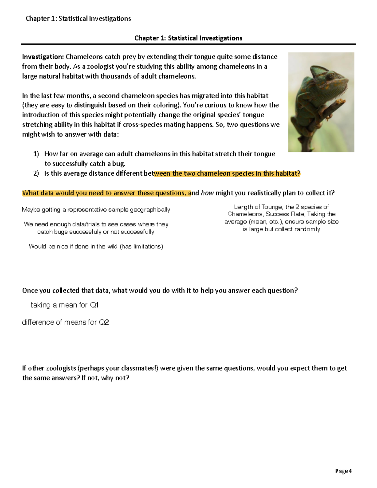 Ch1 - notes for ch1 - Chapter 1 : Statistical Investigations ...