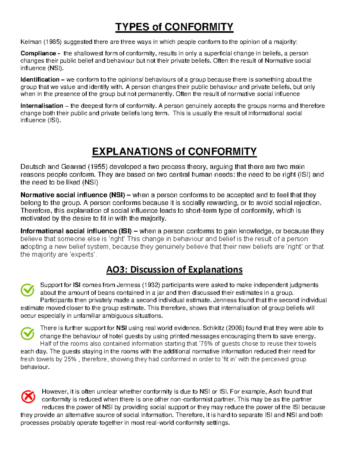 2. Types&Exp - psych - TYPES of CONFORMITY Kelman (1985) suggested ...