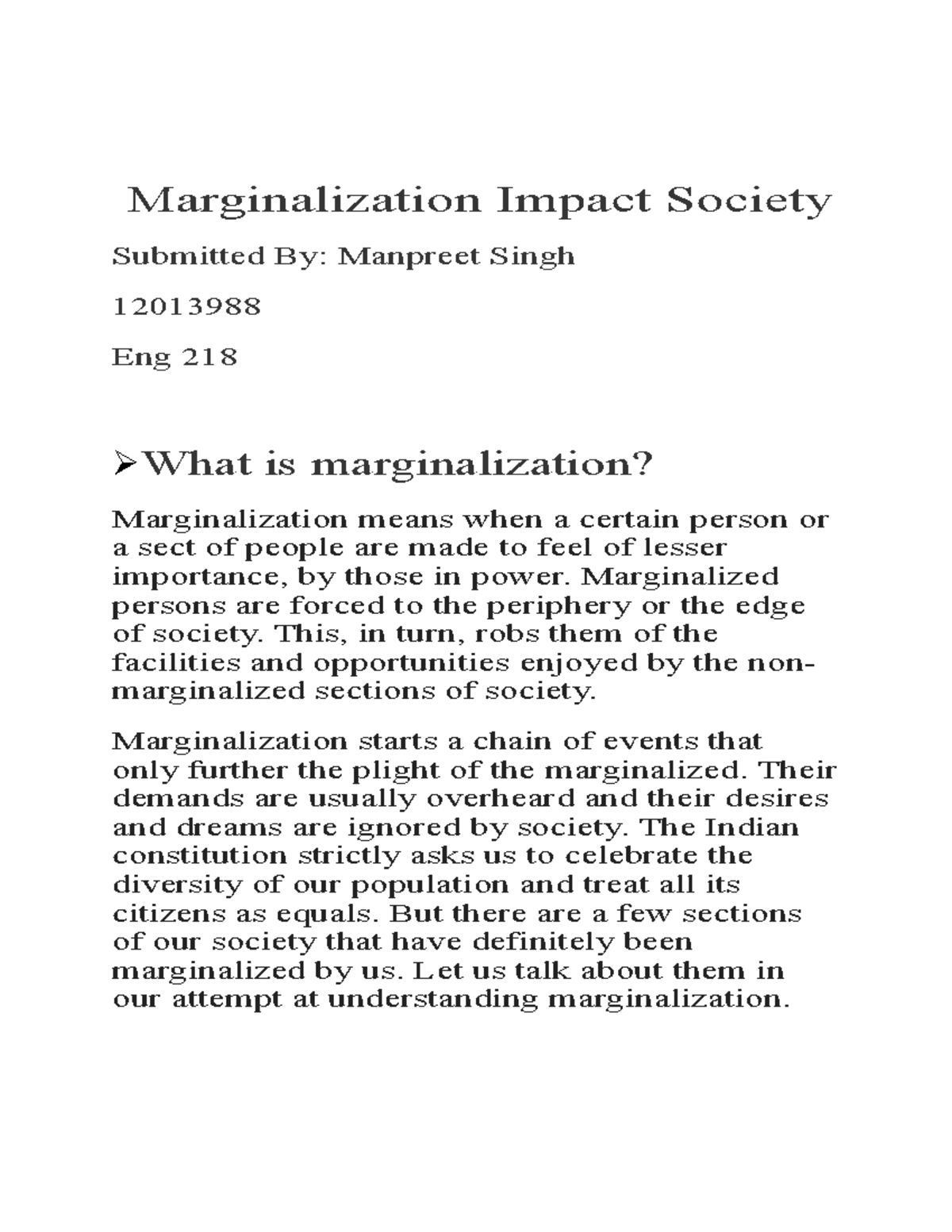 Marginalization Impact Society - Marginalization Impact Society ...