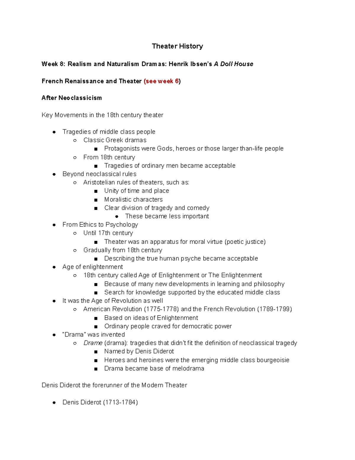 Theater History Week 8 - Influence of Racine rather than Corneille ...