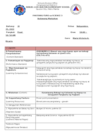 Performance TASK Elements AND Compounds - GRADES 1 to 12 DAILY LESSON ...