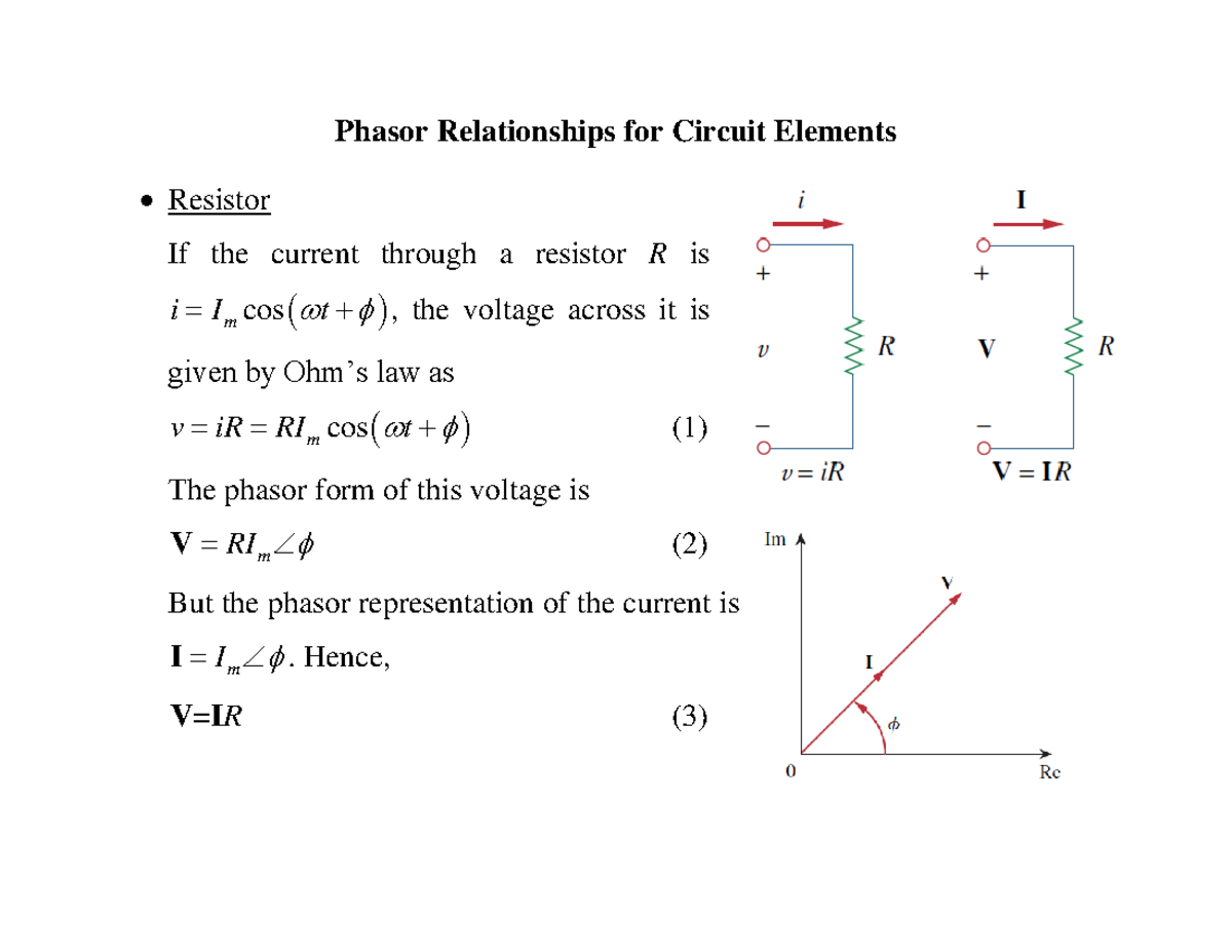 Lecture 7 & 8.c Single-phase AC circuits and phasors - Phasor ...