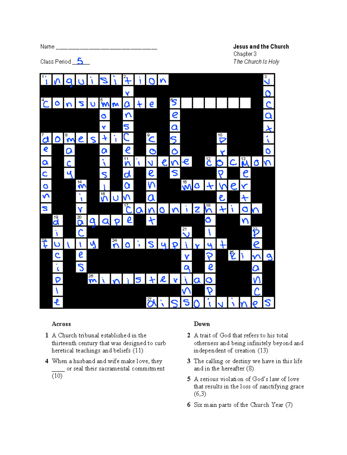 Ch3 Crossword Small - Work - Name ...