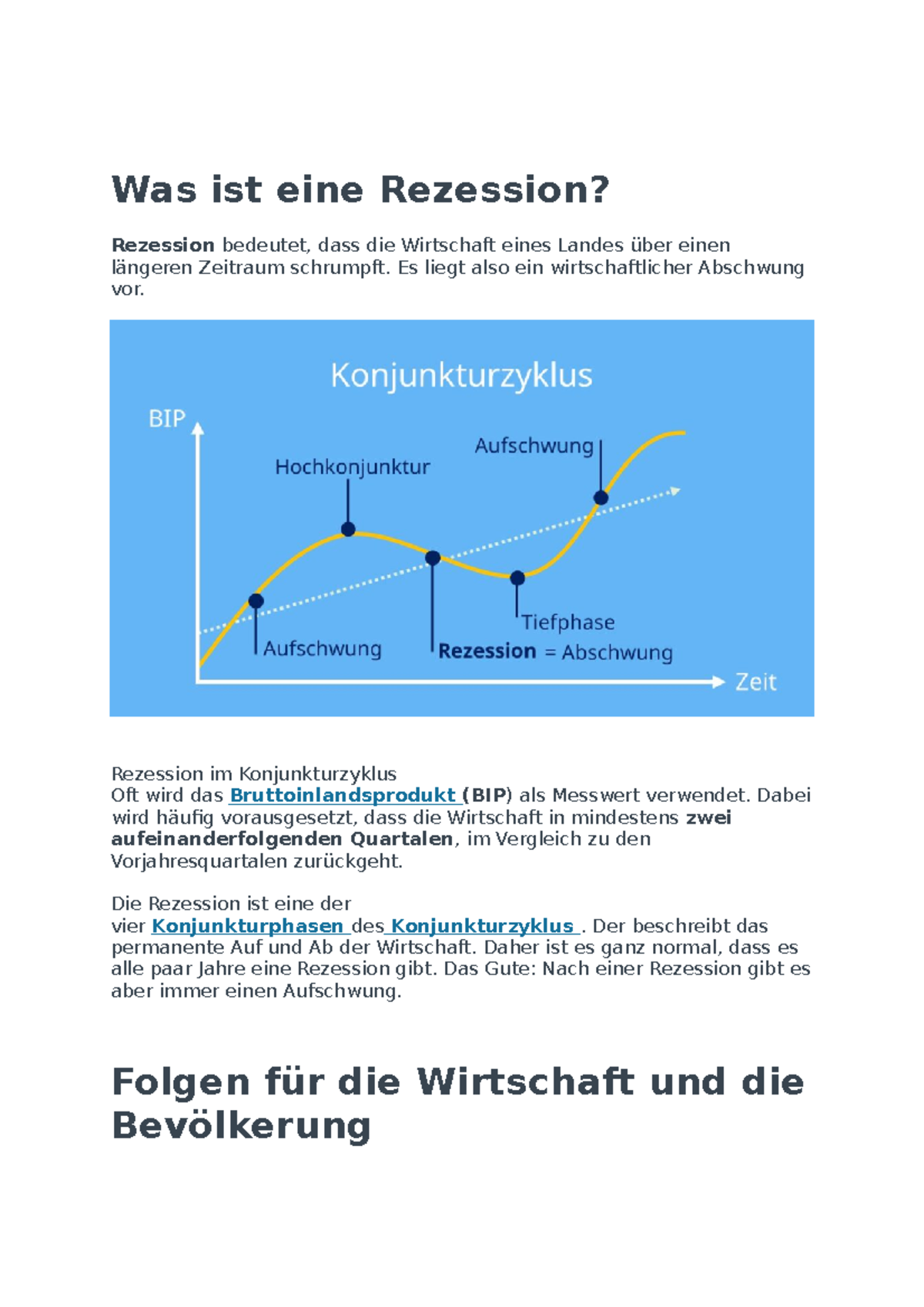 Was ist eine Rezession - verständlich - Was ist eine Rezession ...