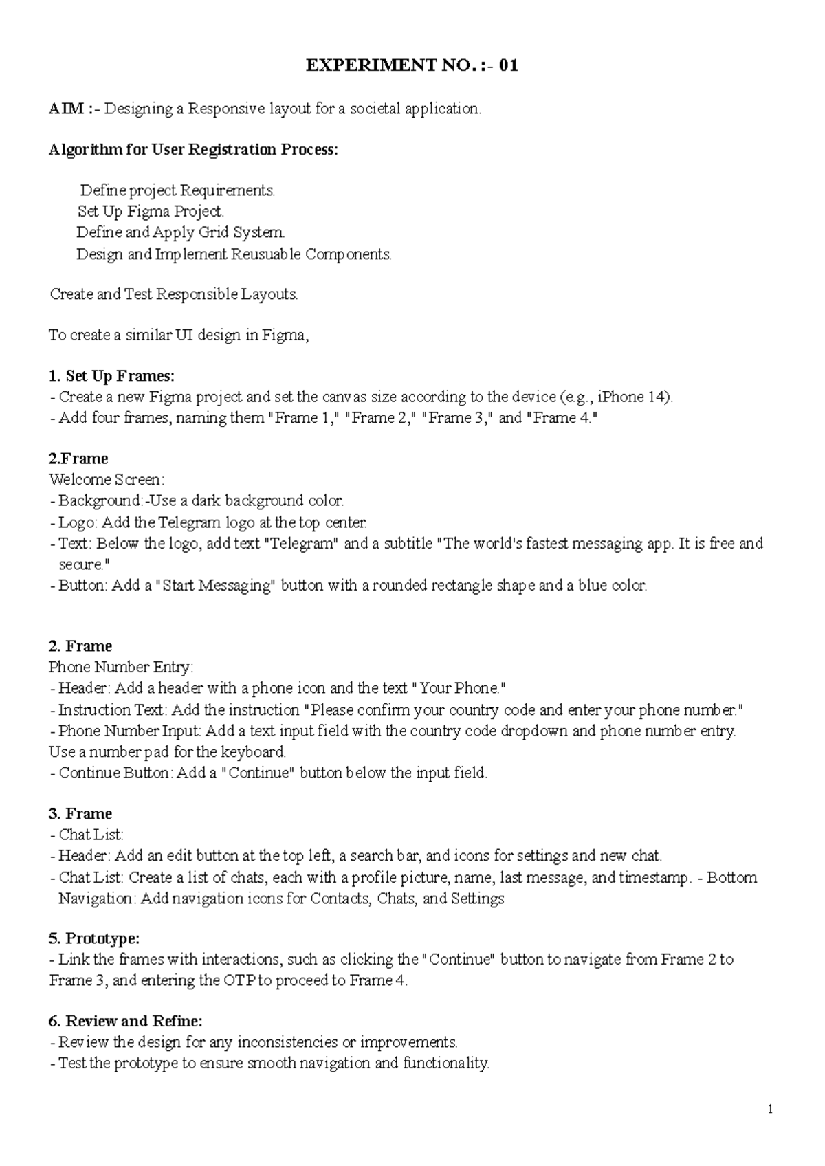 Ui - Hcchcchchchchchv - 1 EXPERIMENT NO. :- 01 AIM :- Designing a Responsive layout for a ...