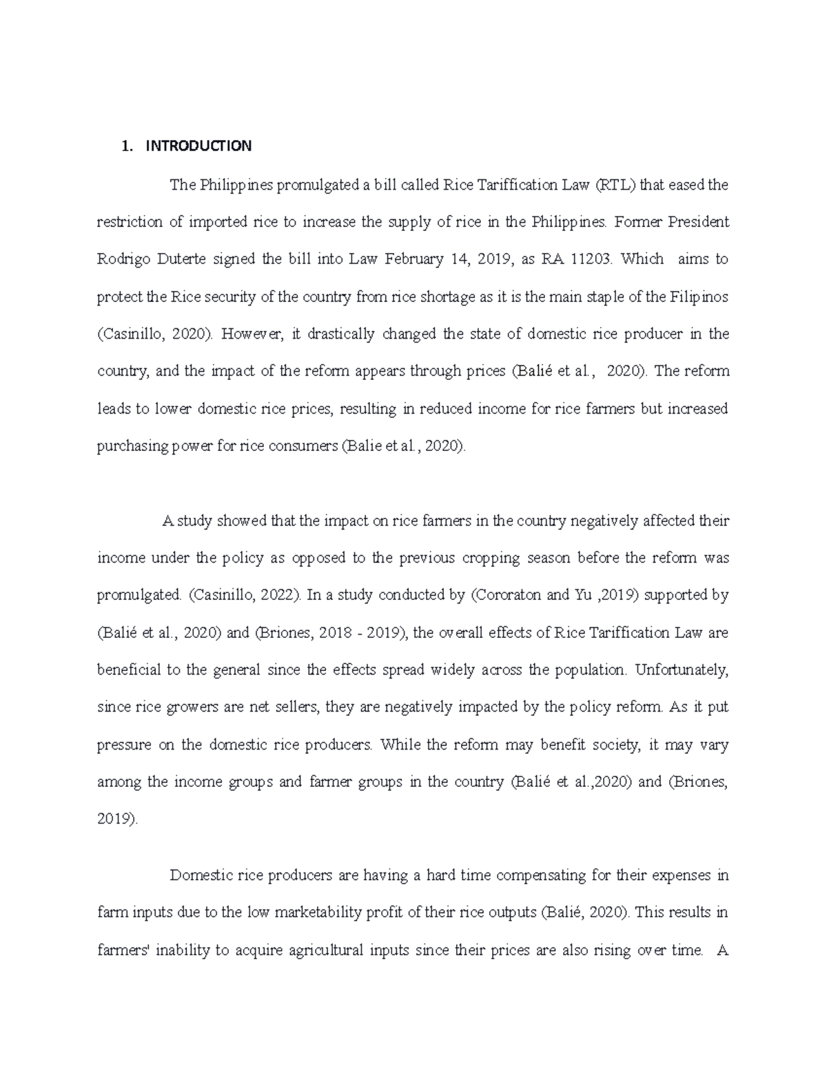 Introduction 2023 - research - 1. INTRODUCTION The Philippines ...