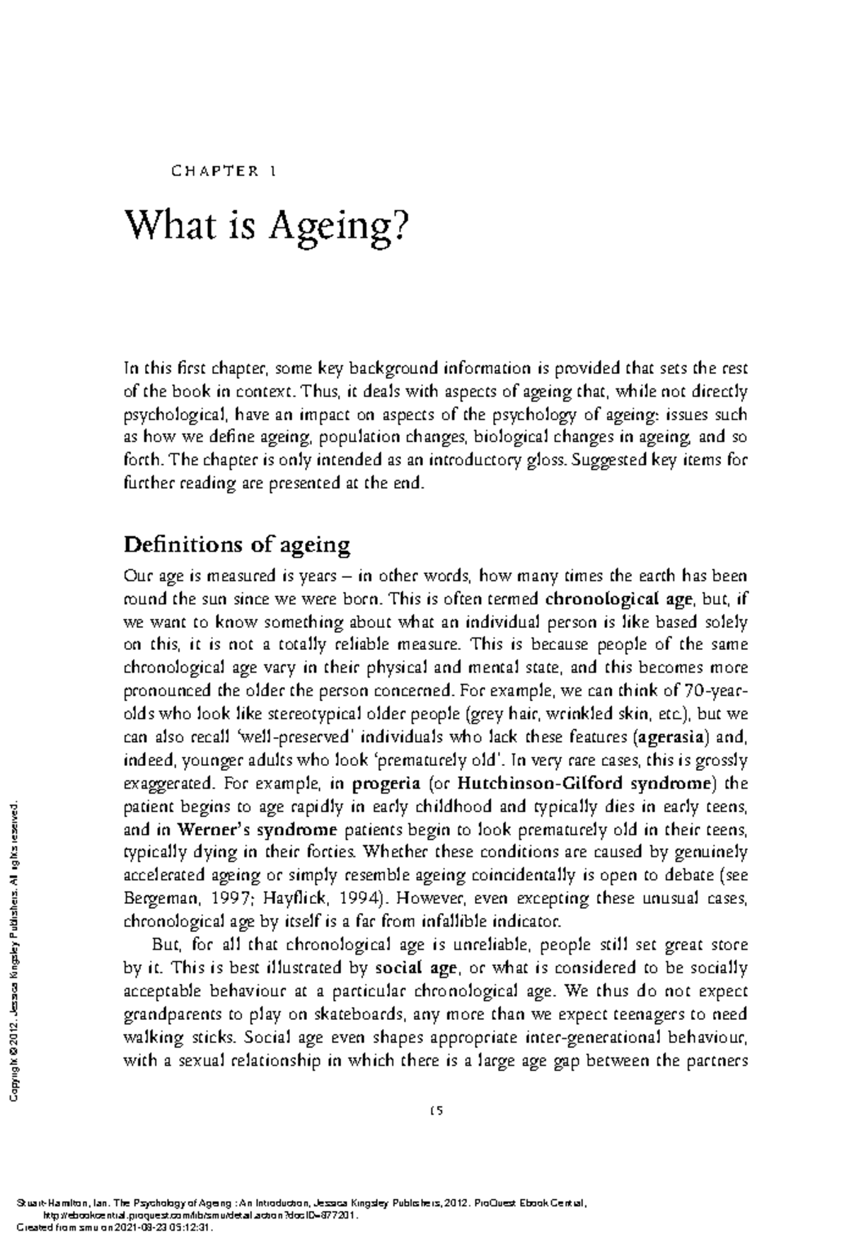 Chap 1 The Psychology of Ageing An Introduction - (1 What is Ageing ...