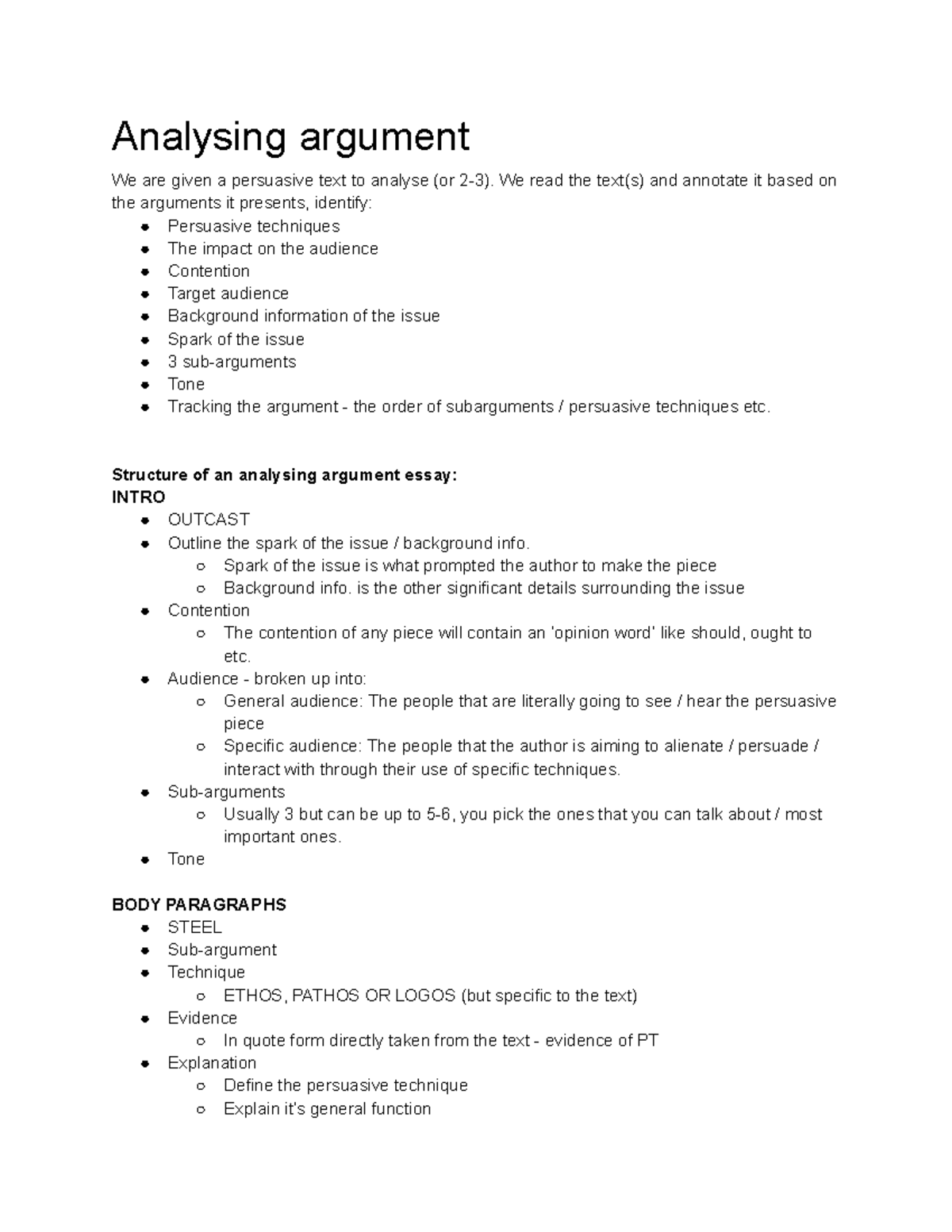 Analysing Argument Structure - Analysing argument We are given a ...
