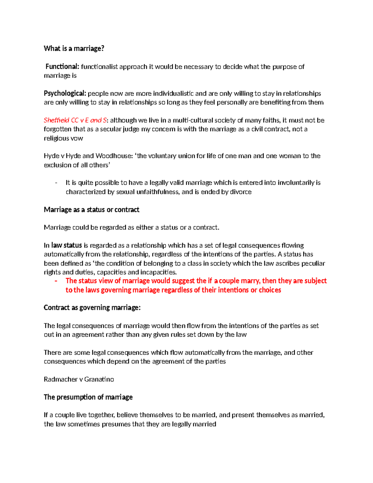 Reading Notes Marriage, Civil Partnership and cohabition - What is a ...