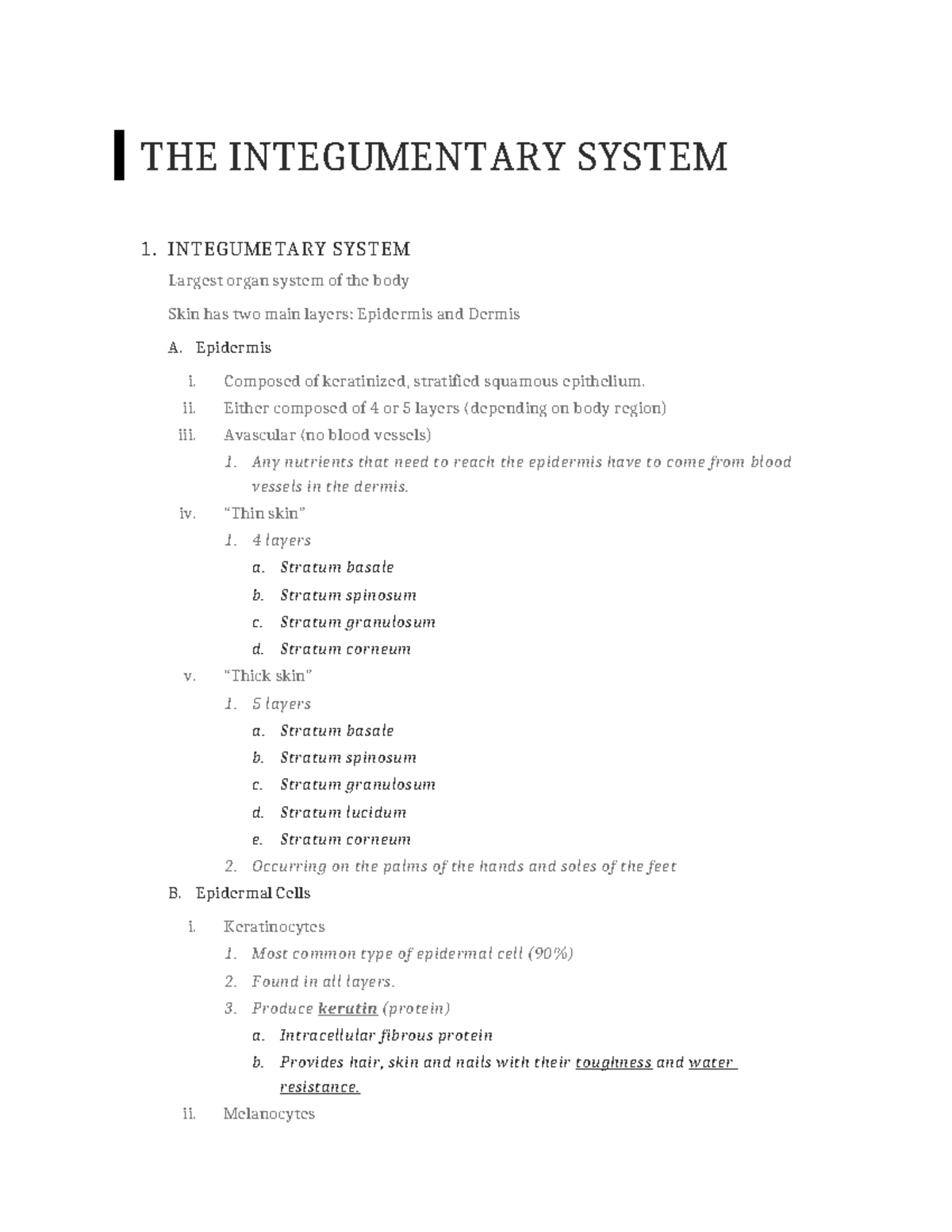 Chapter 5 The Integumentary System - THE INTEGUMENTARY SYSTEM 1 ...