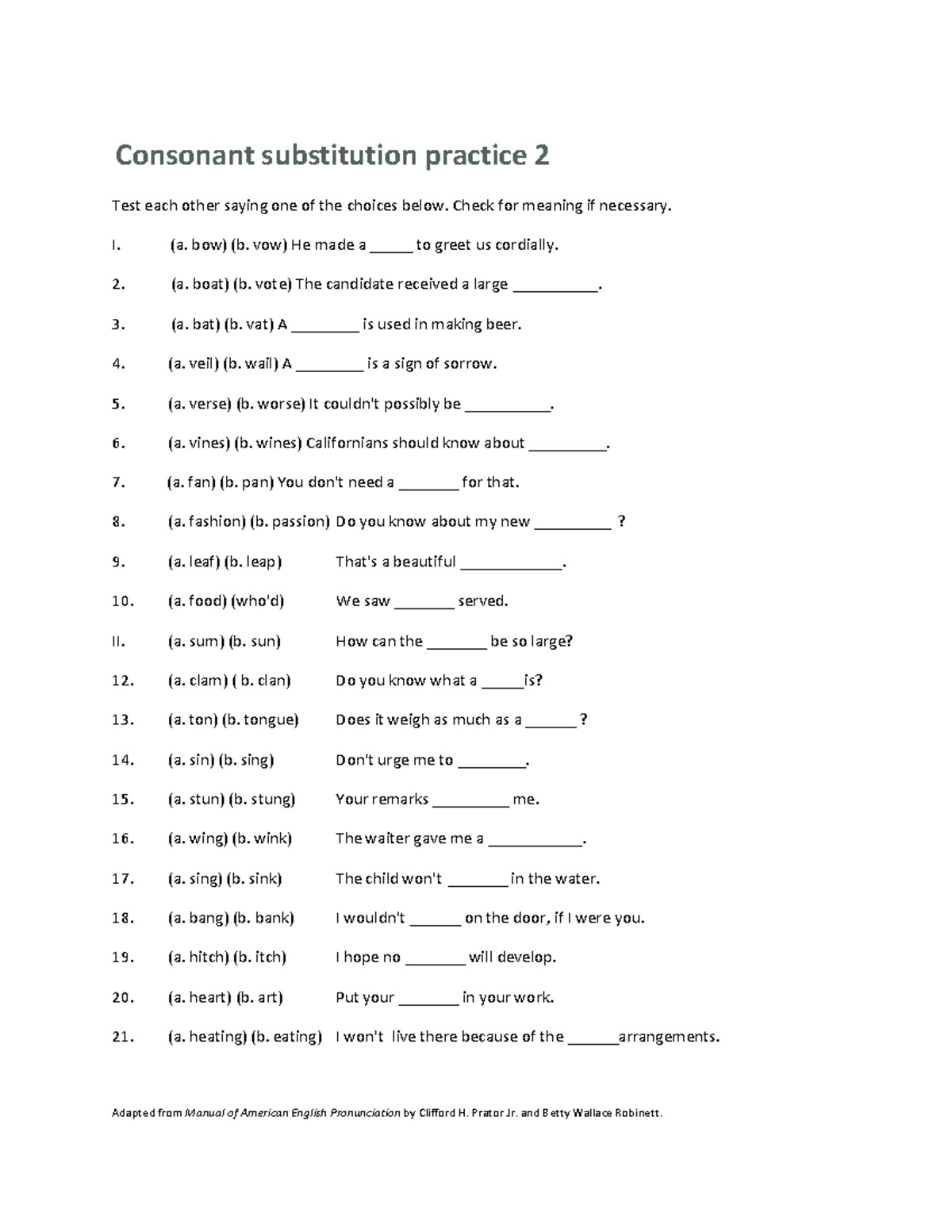 Consonant Substitution
